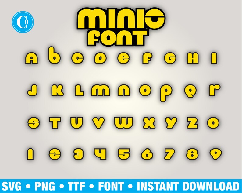 Minio Font Bundle Svg Png Pdf INSTANT DOWNLOAD - Etsy Ireland