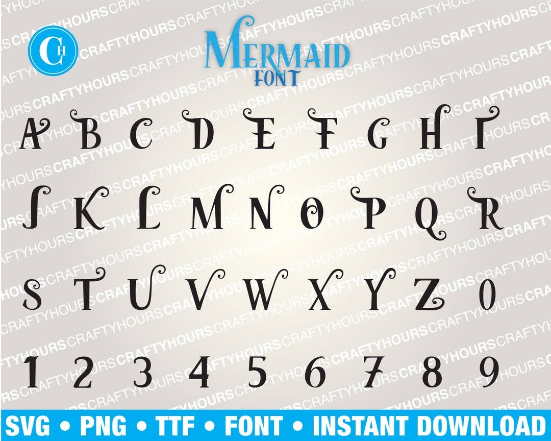 Little Mermaid Font Svg Png Pdf INSTANT DOWNLOAD - Etsy Israel