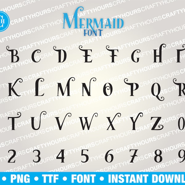 Mermaid Font - Etsy