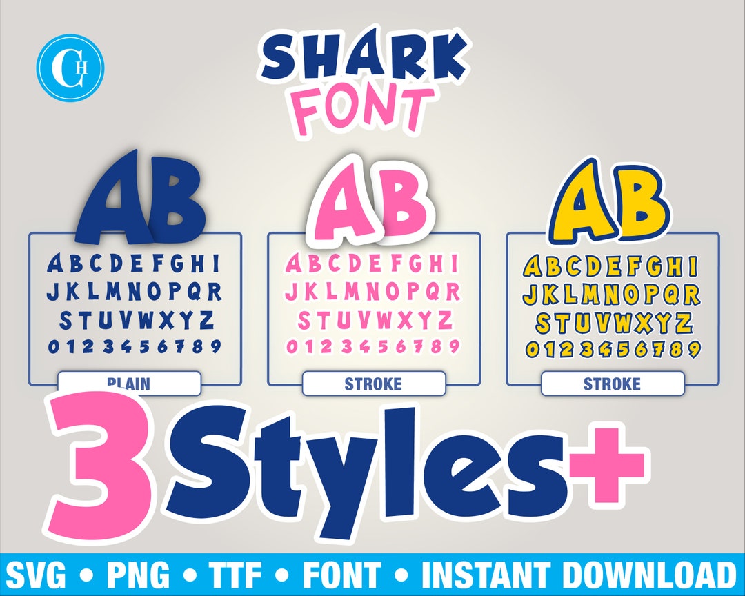 Shark Font Bundle Svg Png Pdf INSTANT DOWNLOAD - Etsy México