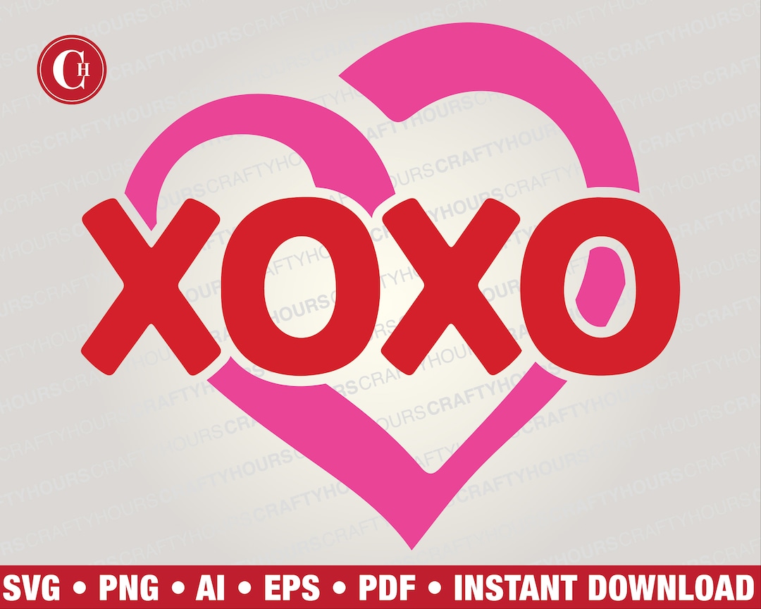 Xoxo Heart SVG Svg Png Pdf Ai Eps Dxf INSTANT DOWNLOAD - Etsy