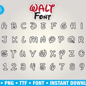 Walt Font Bundle Svg Png Pdf INSTANT DOWNLOAD - Etsy