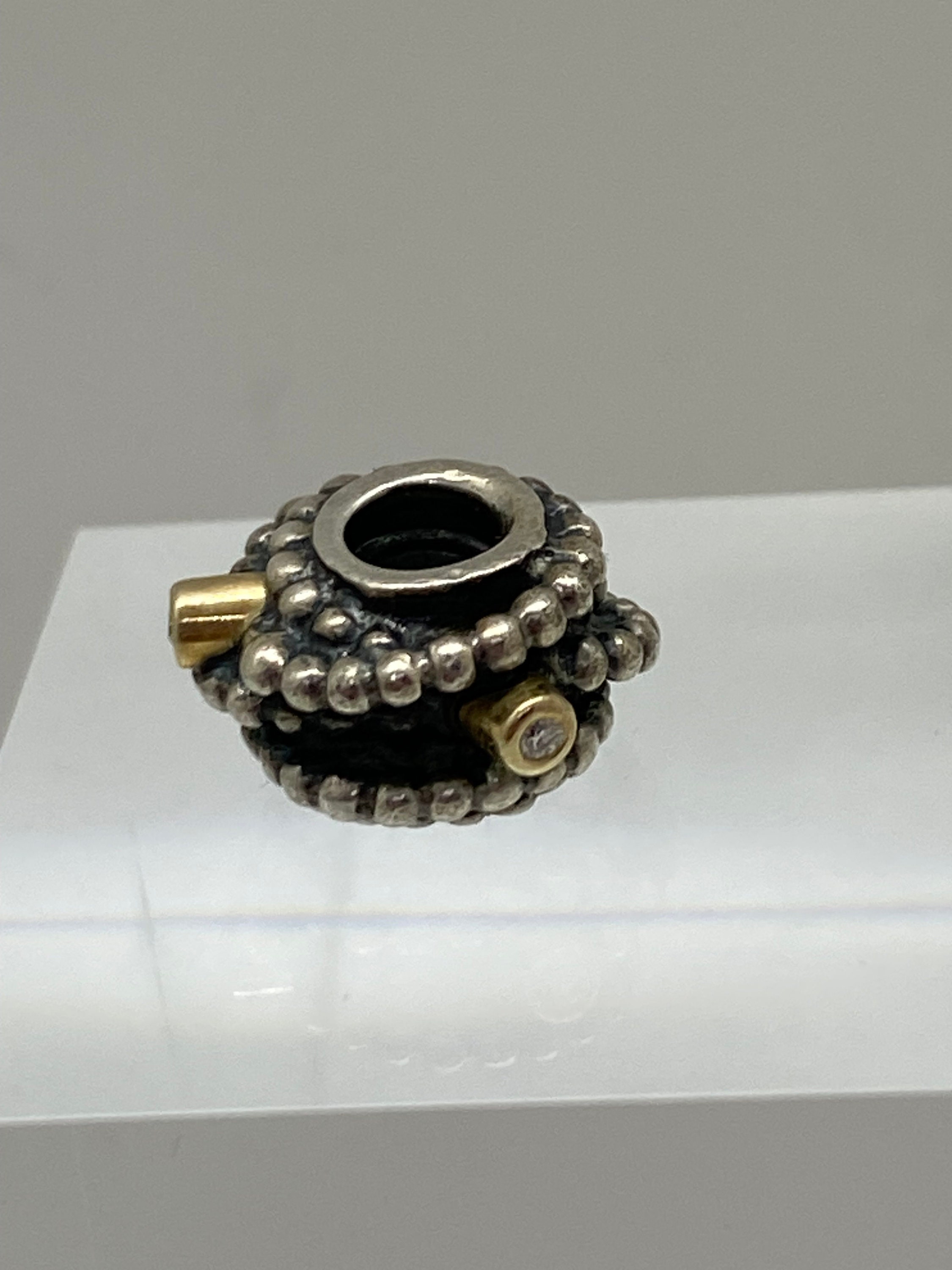 Authentic Pandora Silver, 14K Gold & Diamond Entangled Beauty Charm ...