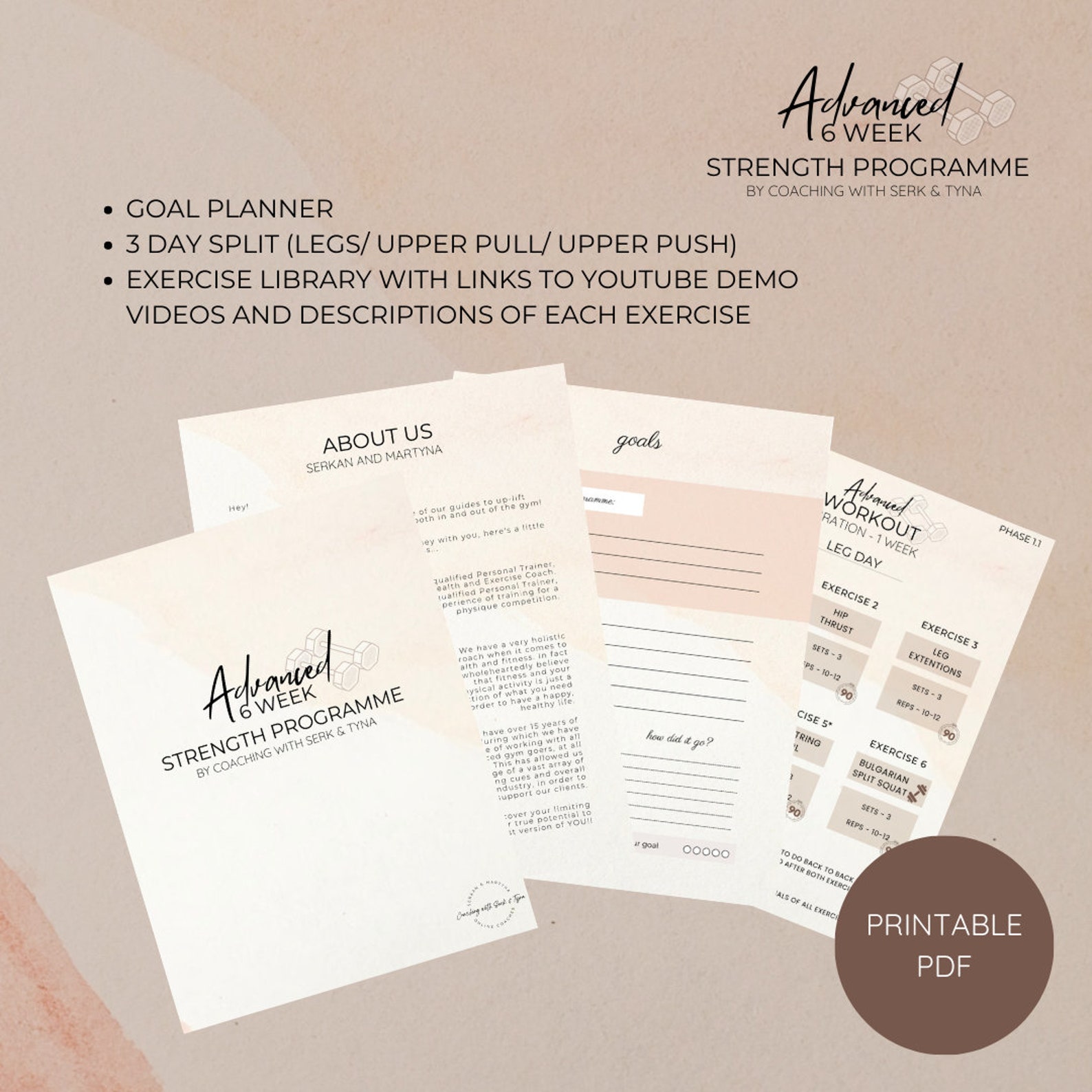 Advanced 6 Weeks Strength Programme - Etsy