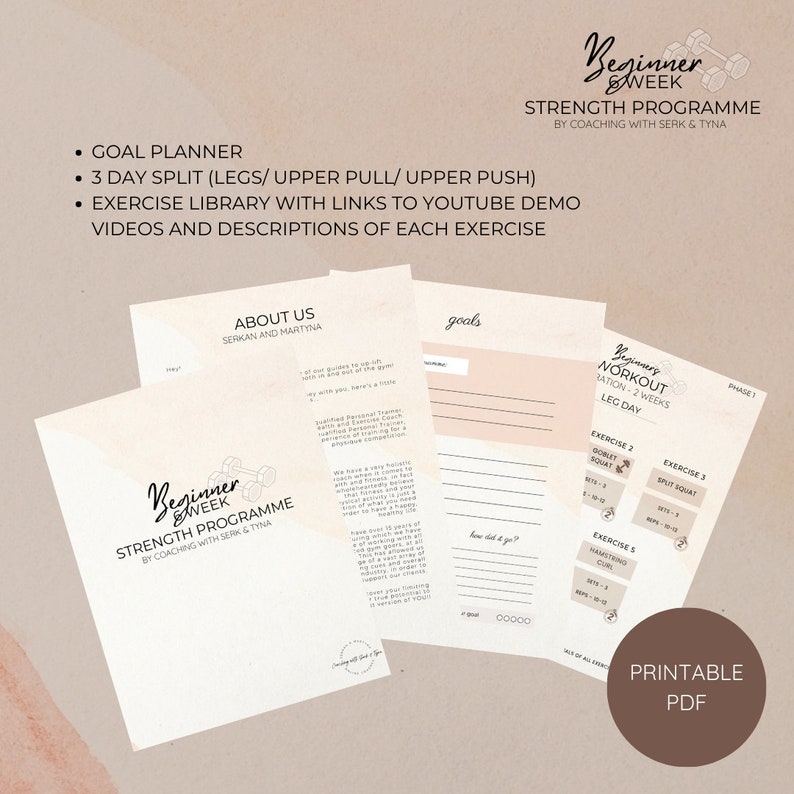 Beginner 6 Week Strength Programme - Etsy