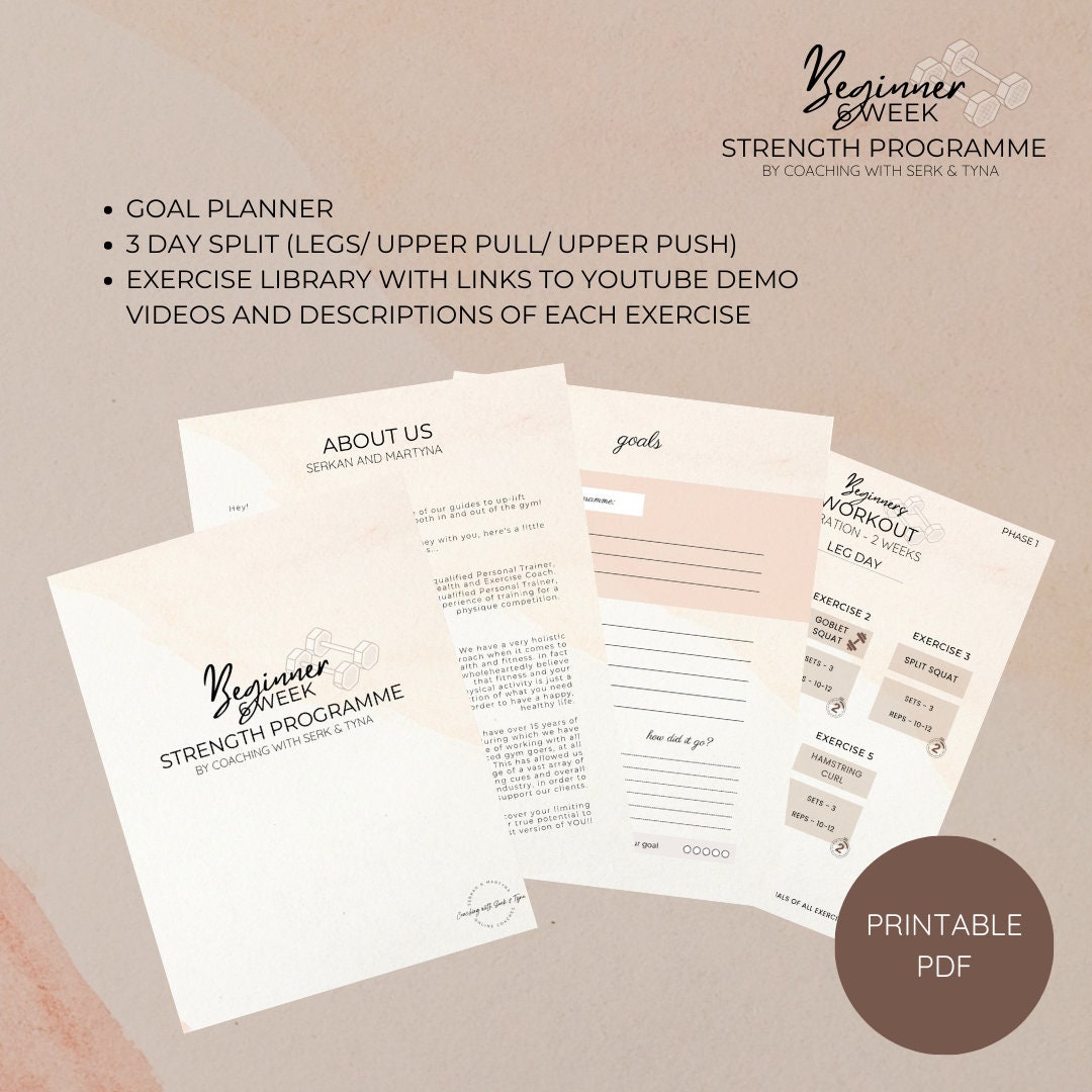 Beginner 6 Week Strength Programme - Etsy