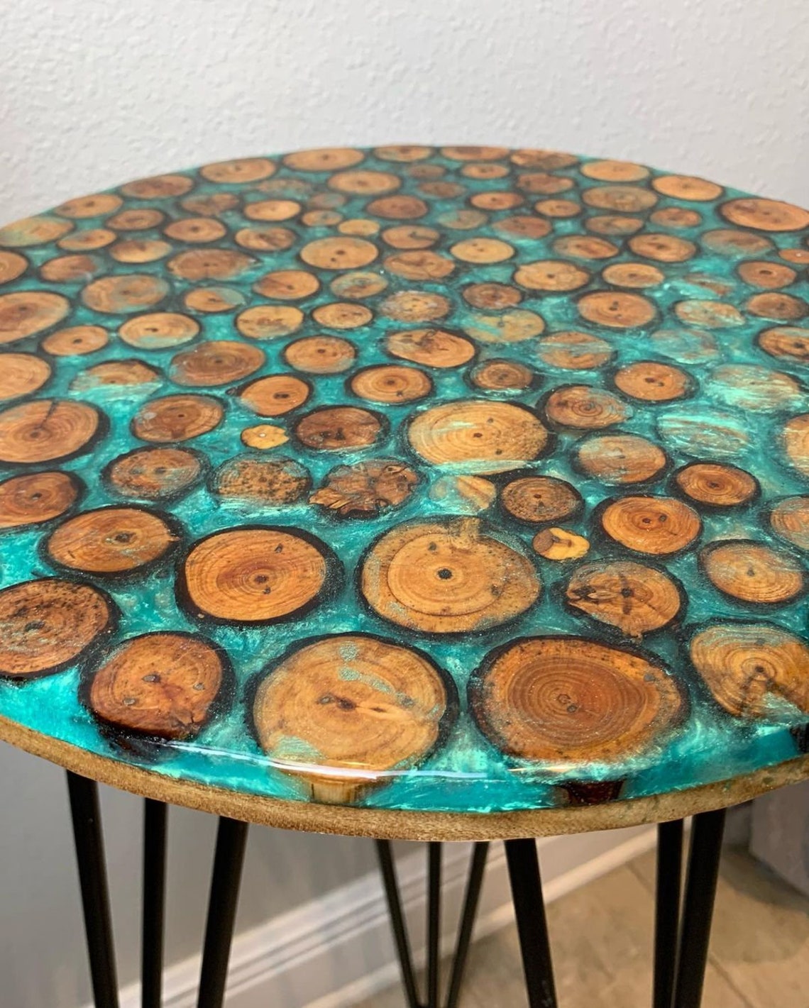 Round Epoxy Table Top Wooden Resin Table Top River Epoxy - Etsy