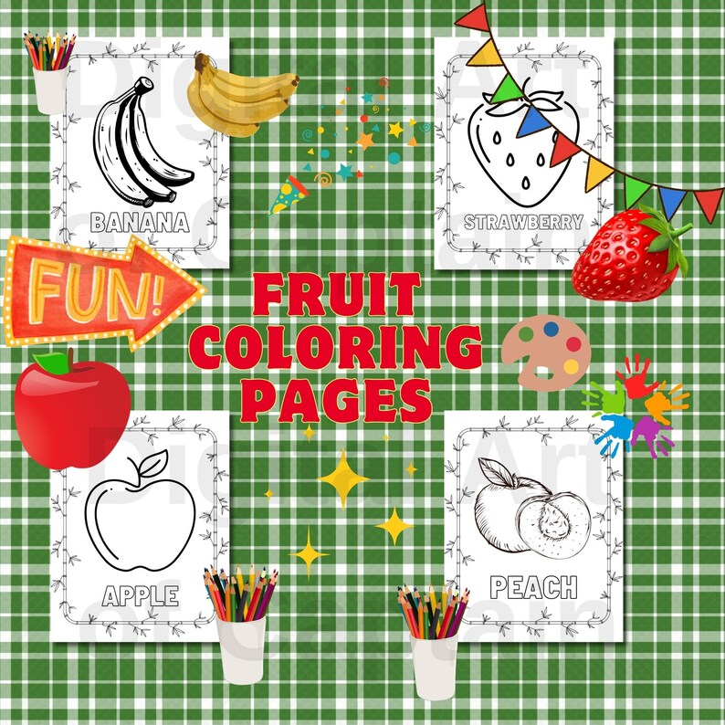 Fruit Coloring Pages, Kids Coloring Pages, Printable Fruits Coloring ...