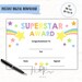 Superstar Children's Award, School Awards, Printable, INSTANT DOWNLOAD ...