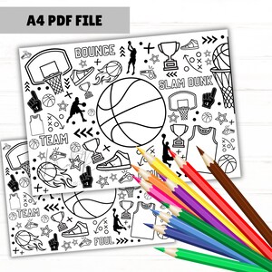Basketball Colouring Page, INSTANT DOWNLOAD, Printable File, Basketball ...
