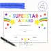 Superstar Children's Award, School Awards, Printable, INSTANT DOWNLOAD ...