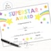 Superstar Children's Award, School Awards, Printable, INSTANT DOWNLOAD ...