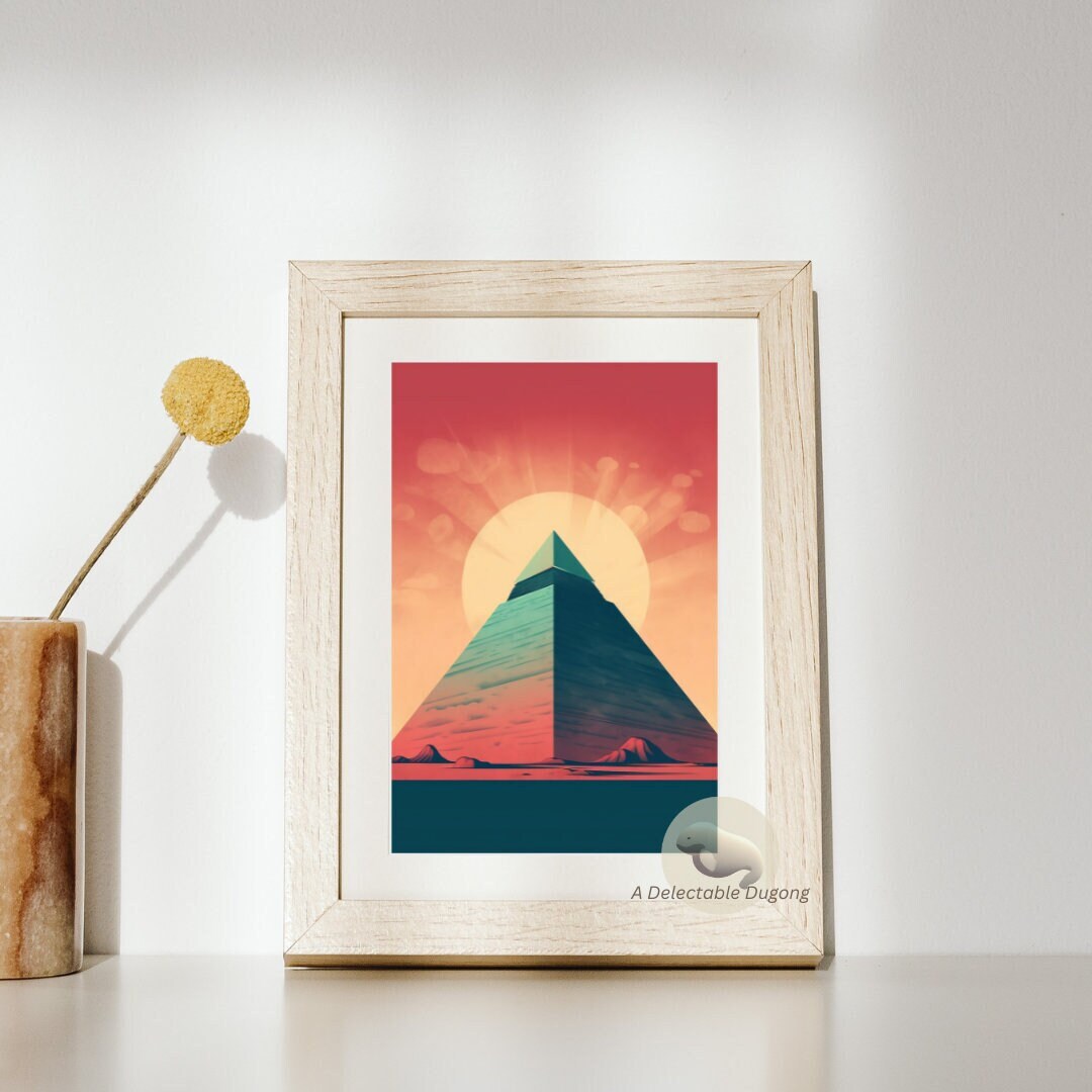 The Great Pyramid of Giza, Egypt Retro HD Digital Prints Printable Wall ...