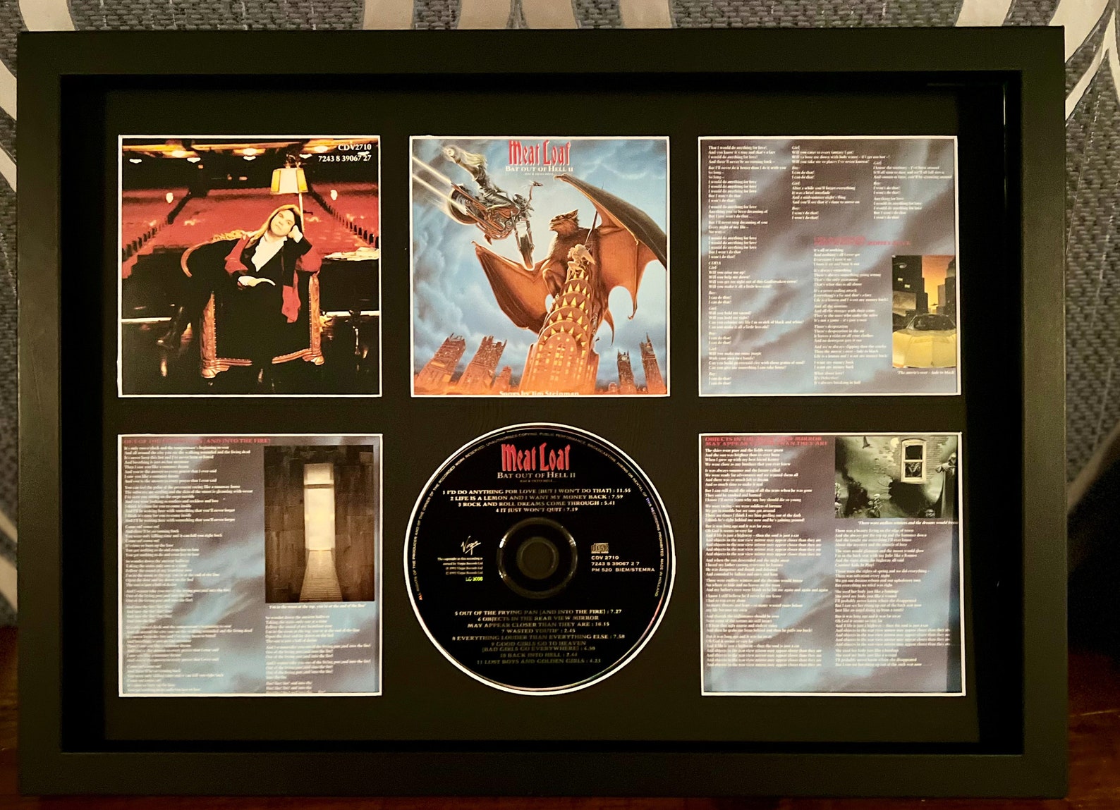 Meatloaf | Bat Out of Hell | CD Wall Display | Frame Not Included | - Etsy