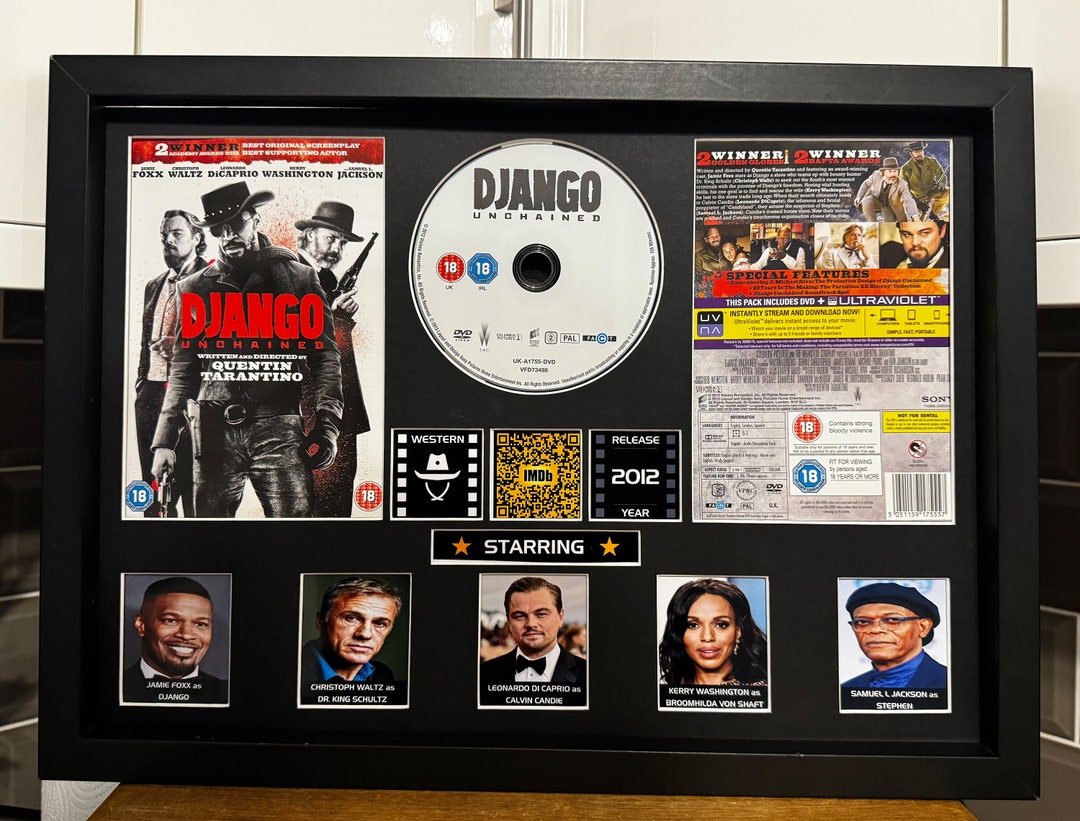Django Unchained Retro DVD Mounted Wall Display Frame Not Included ...