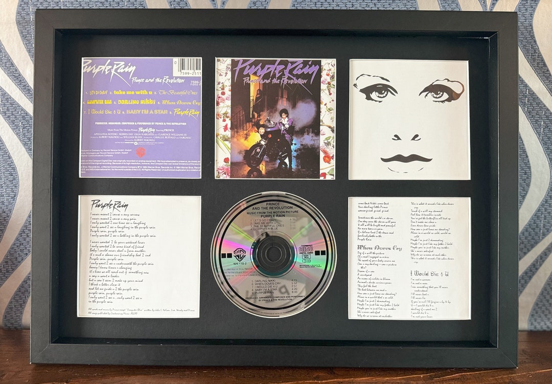 Prince | Purple Rain | CD Wall Display | Frame Not Included | - Etsy UK