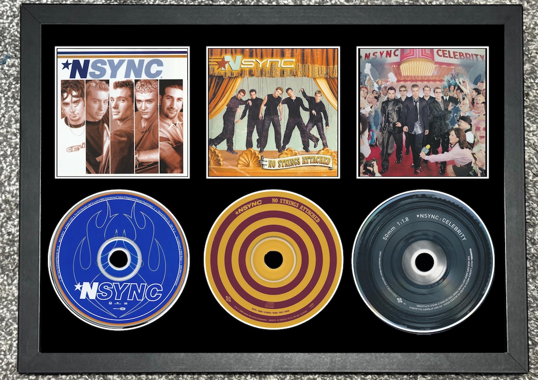NSync NSync No Strings Attached Celebrity Triple CD Wall Display Frame ...