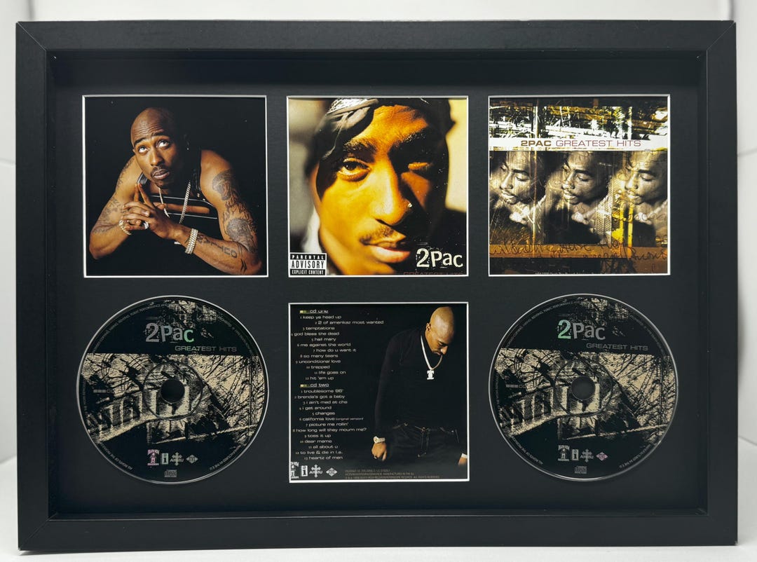 2pac | Greatest Hits | Double CD Wall Display | Frame Not Included | - Etsy