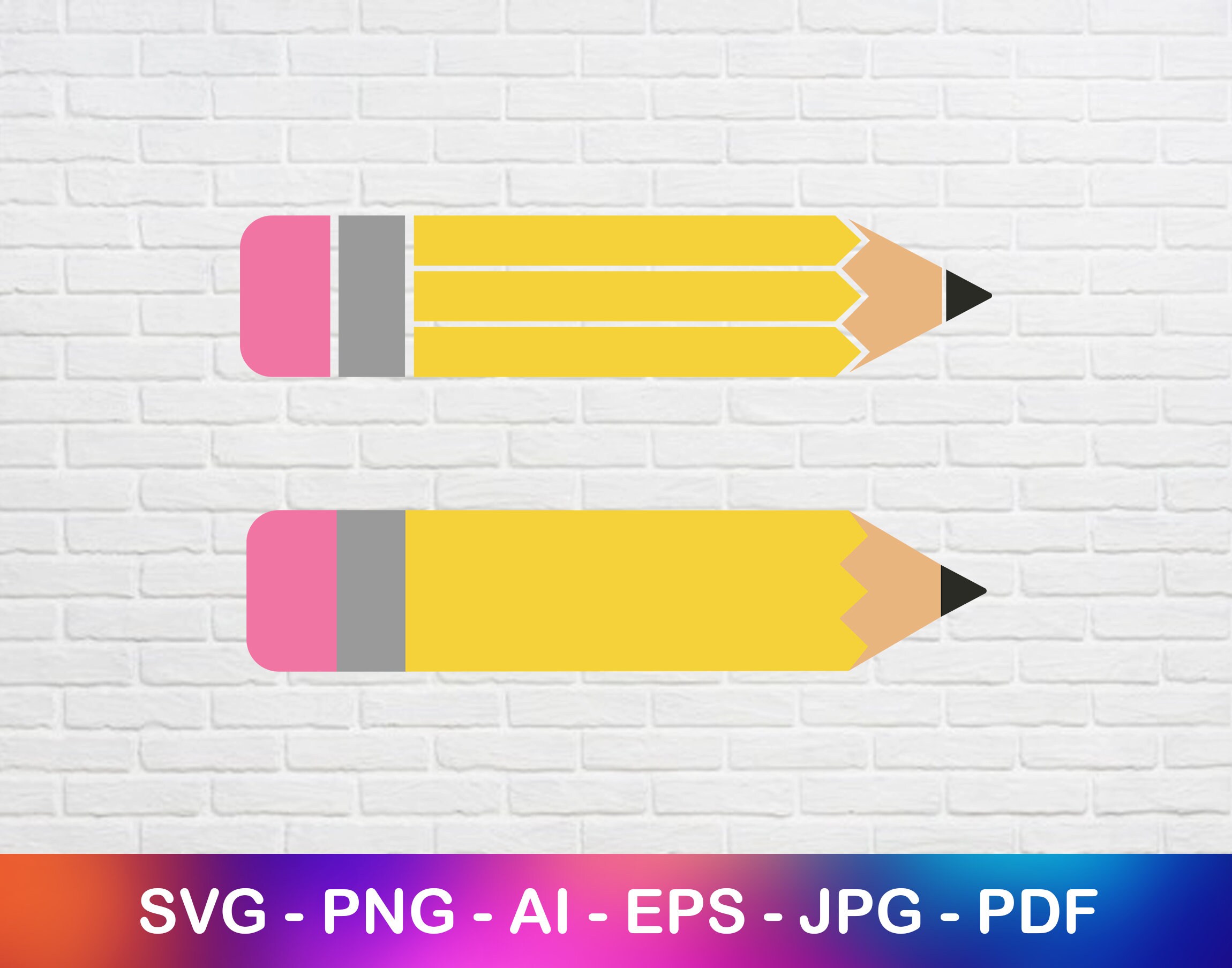 Pencil Svg Back to School Vector Pencil Eps Jpg File for - Etsy
