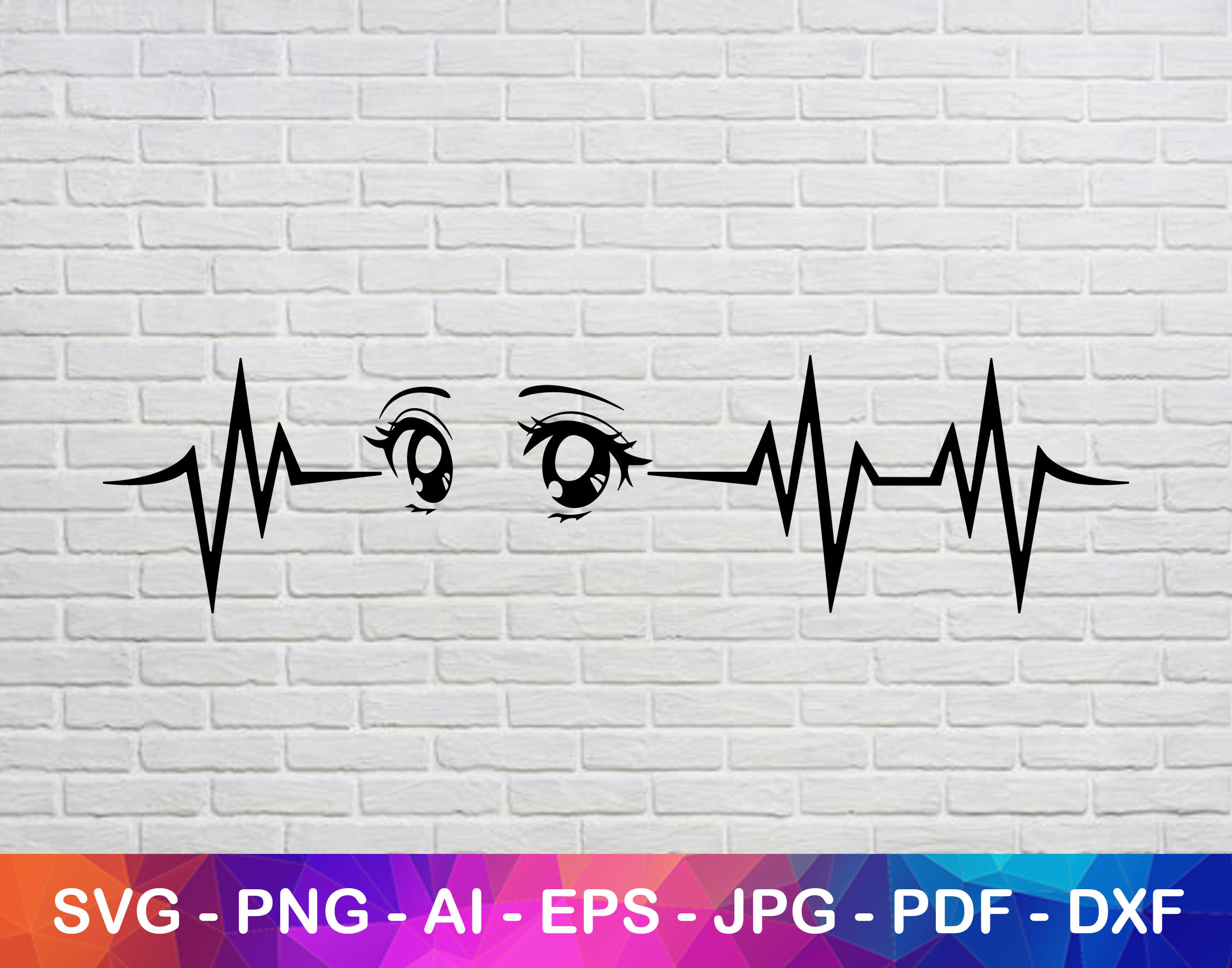 Heartbeat Anime Svg File, Silhouette Svg, Anime Svg, Heartbeat Svg ...