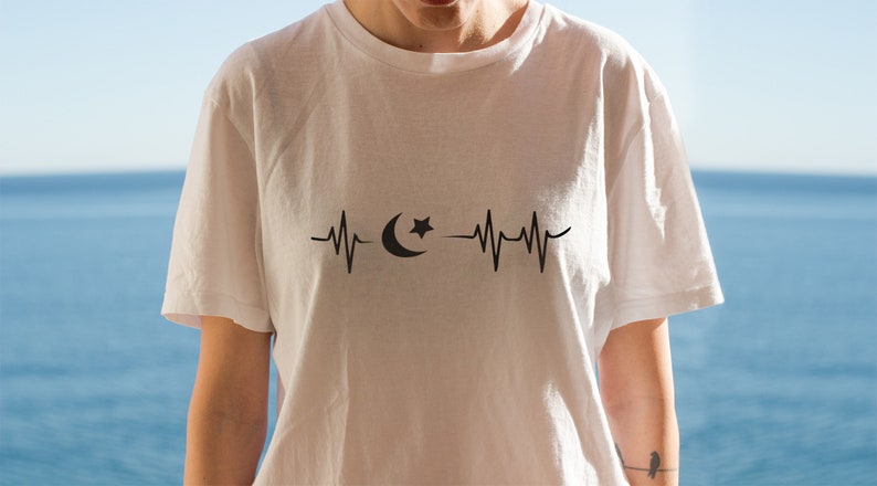 Heartbeat Islam Svg File, Silhouette Svg, Muslim Svg, Heartbeat Svg ...