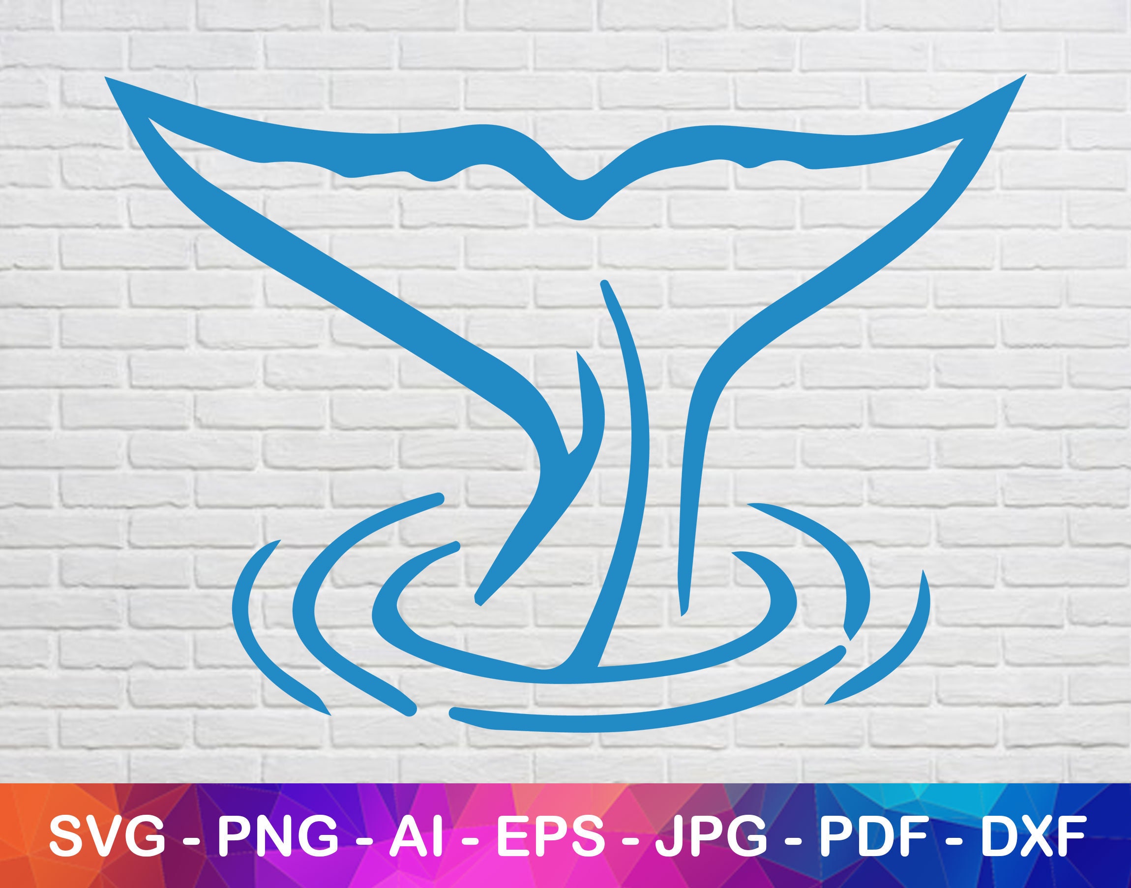 Whale Tail Svg File, Blue Ocean Instant Svg File for Digital Download ...