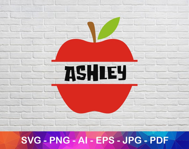 Apple Monogram Frame Svg File for Cricut, Back to School Svg, Fancy ...