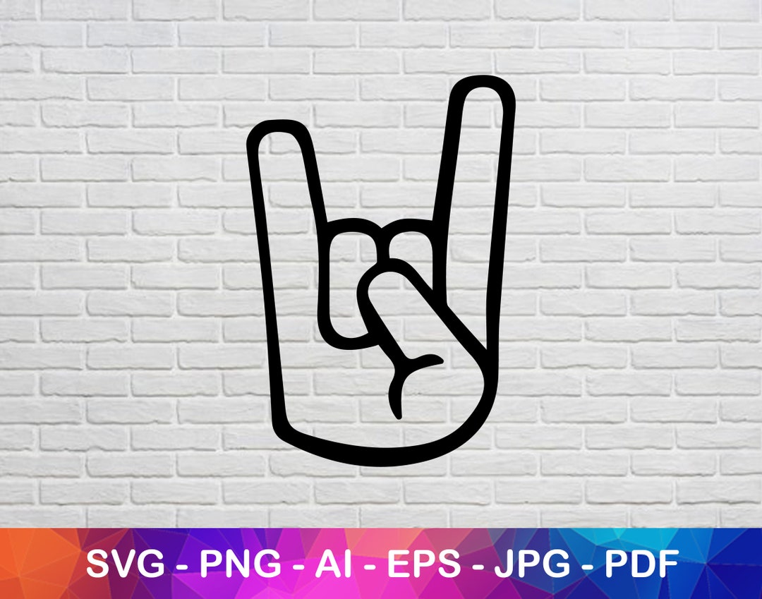 Rock Hand Svg, Hand Icon Svg, Rock on Svg, Musician Svg File, Hand ...