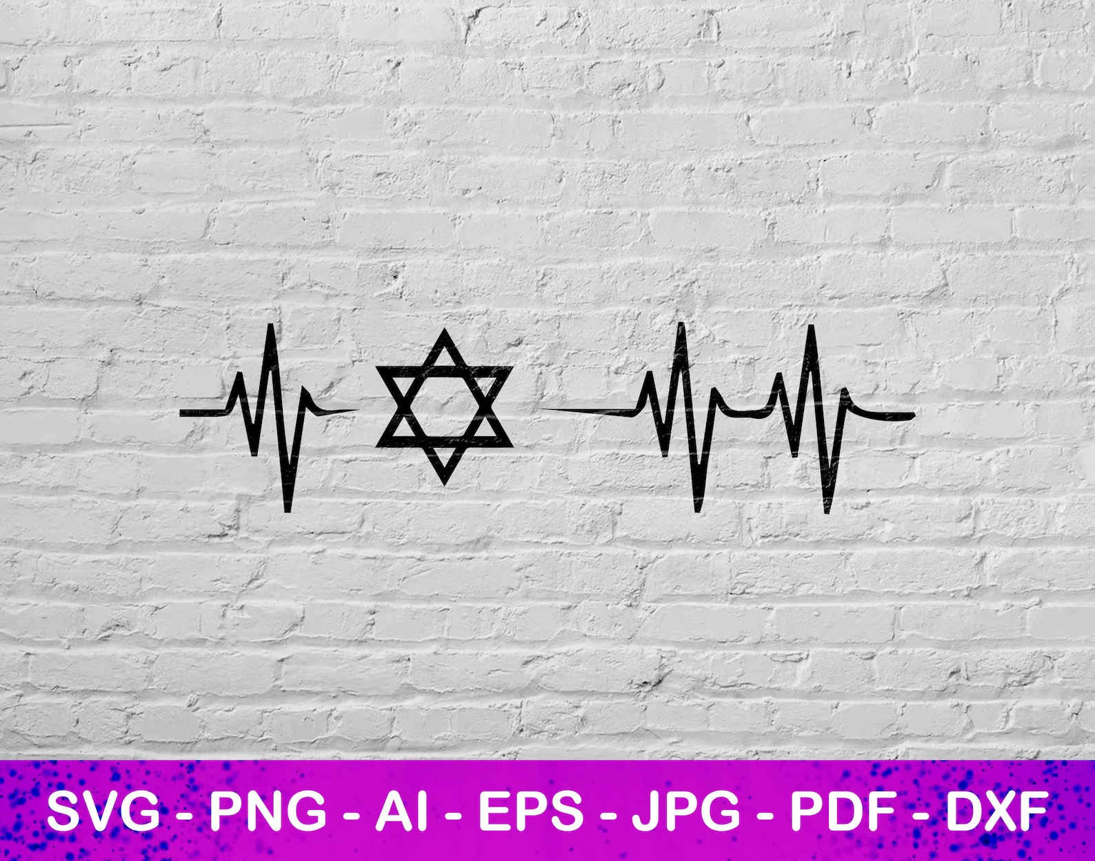 Heartbeat Jewish Svg File Silhouette Svg Jewish Svg - Etsy