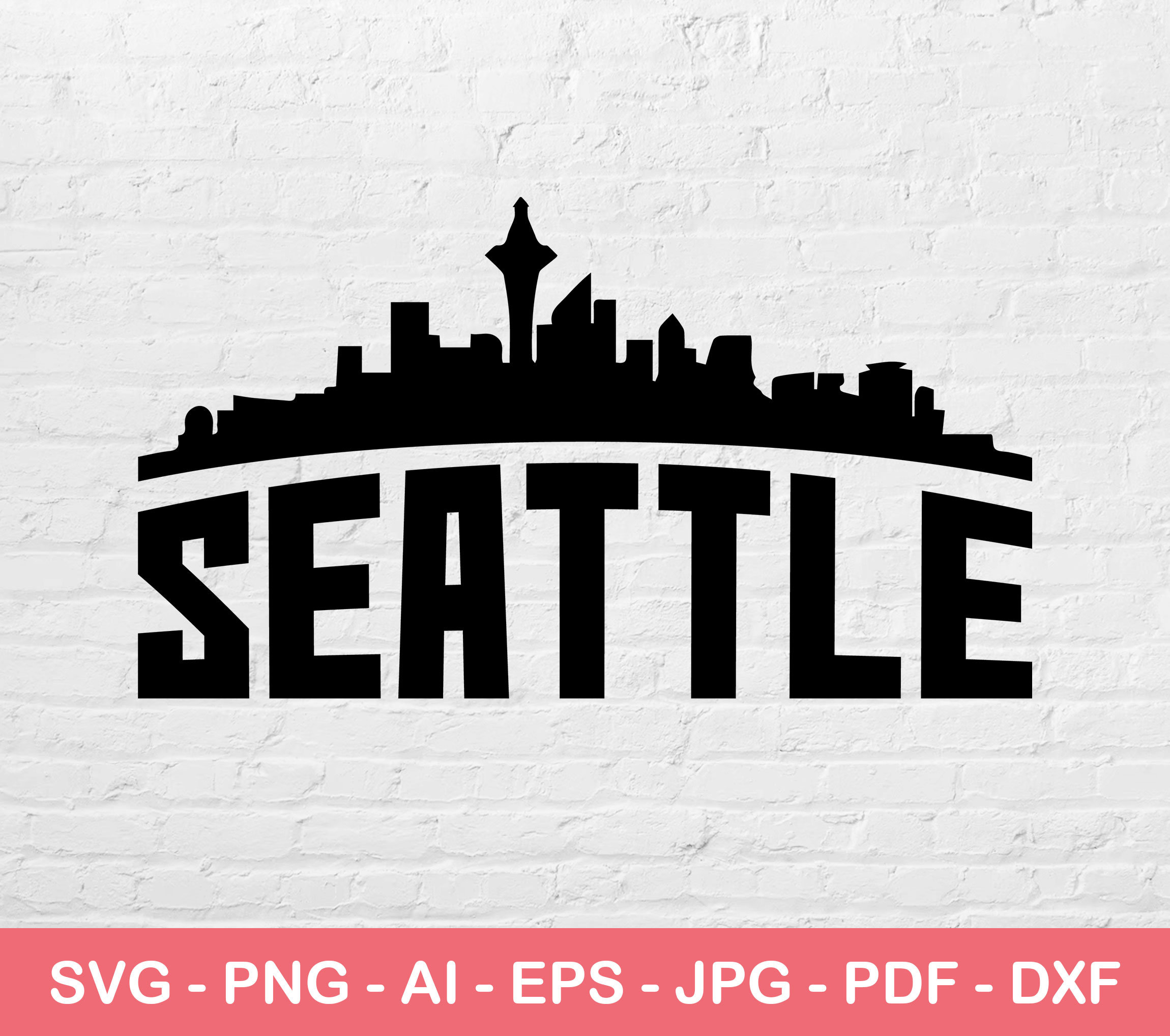 Seattle City Svg, Silhouette Svg, Seattle Skyline Svg, City Logo Svg ...