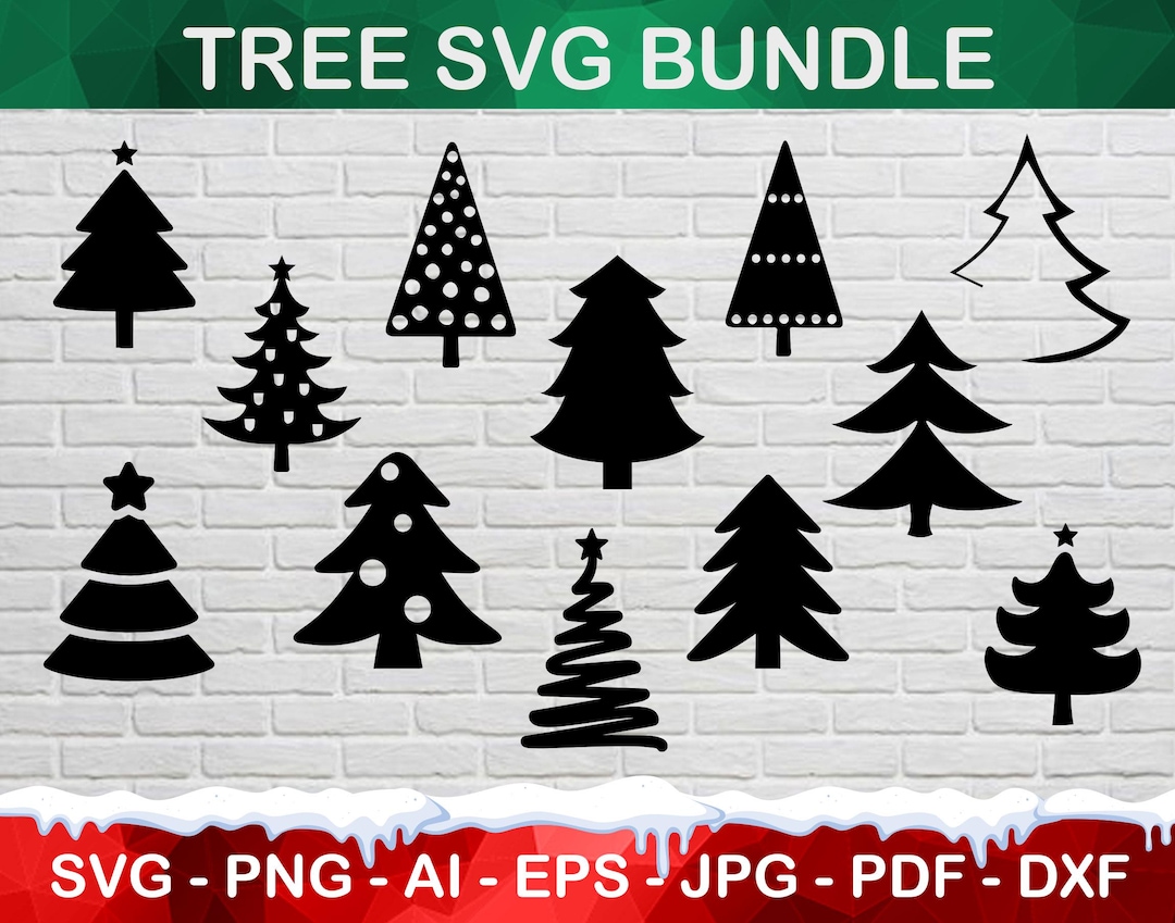Christmas Tree Svg Bundle, Glowforge Files, Christmas Tree Design ...