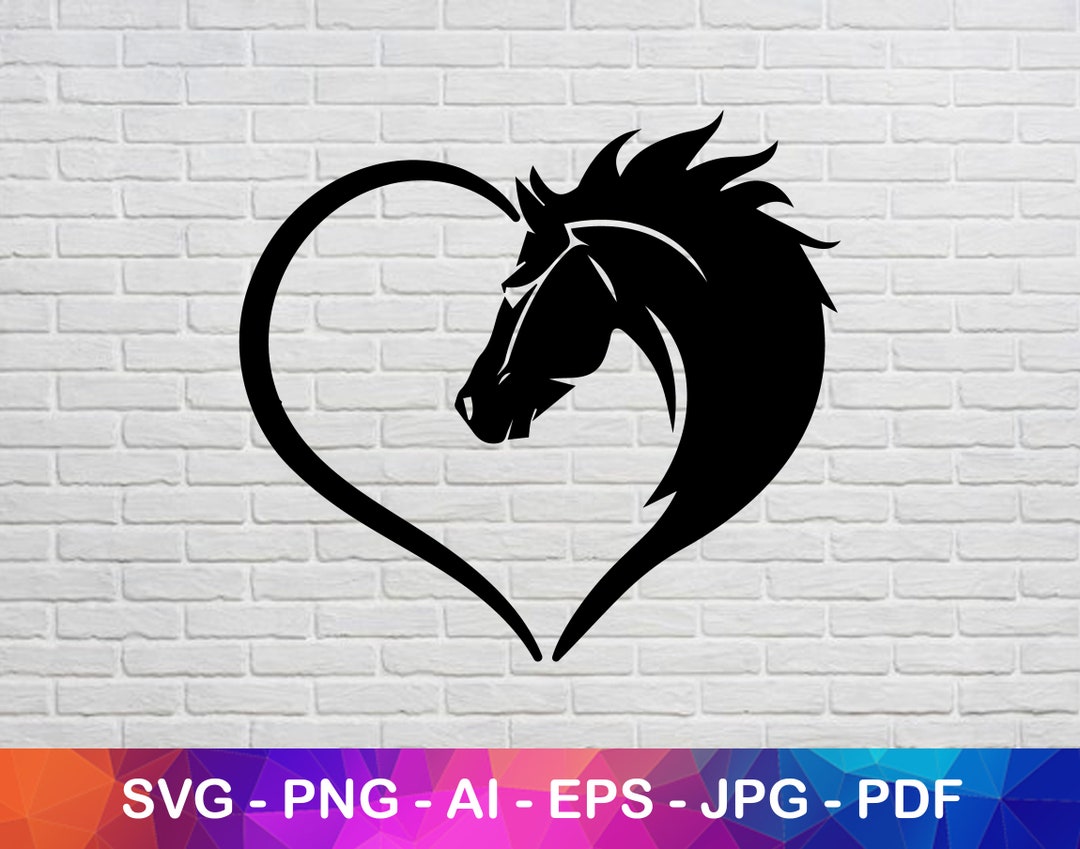 Horse Svg, Horse Love Svg, Heart Horse Svg, Animal Love Svg, Cute Svg ...