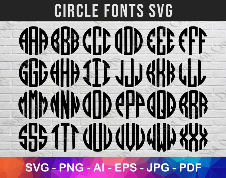 Circle Alphabet Svg Circle Monogram Svg Circle Letters Svg - Etsy