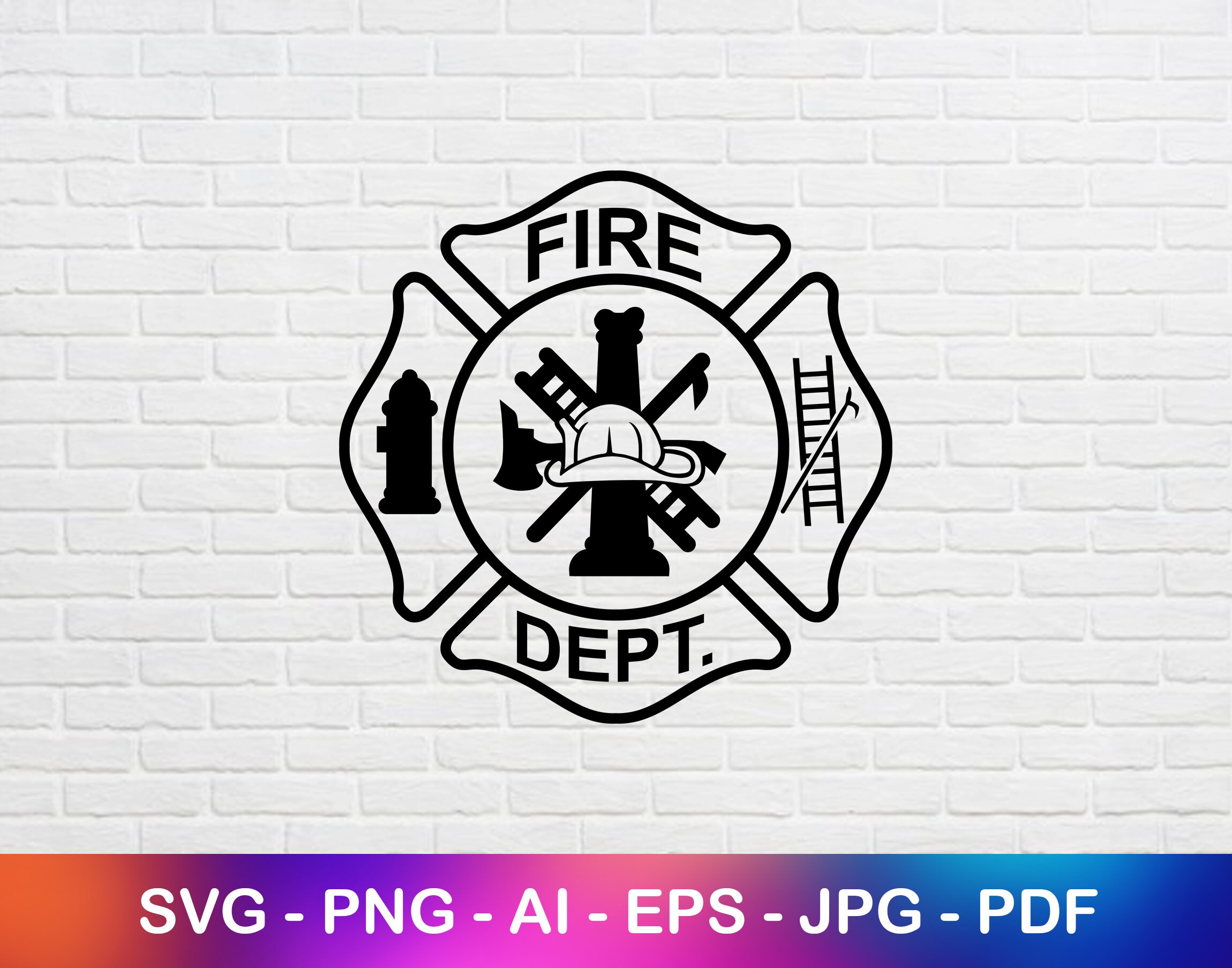 Fire Department Svg, Fire Dept Silhouette, Maltese Cross Svg, Png, Jpg ...