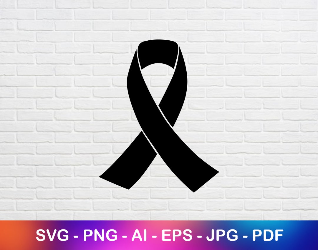 Black Awareness Ribbon Svg, Cancer Ribbon Jpg, Pdf, Eps, Png - Etsy