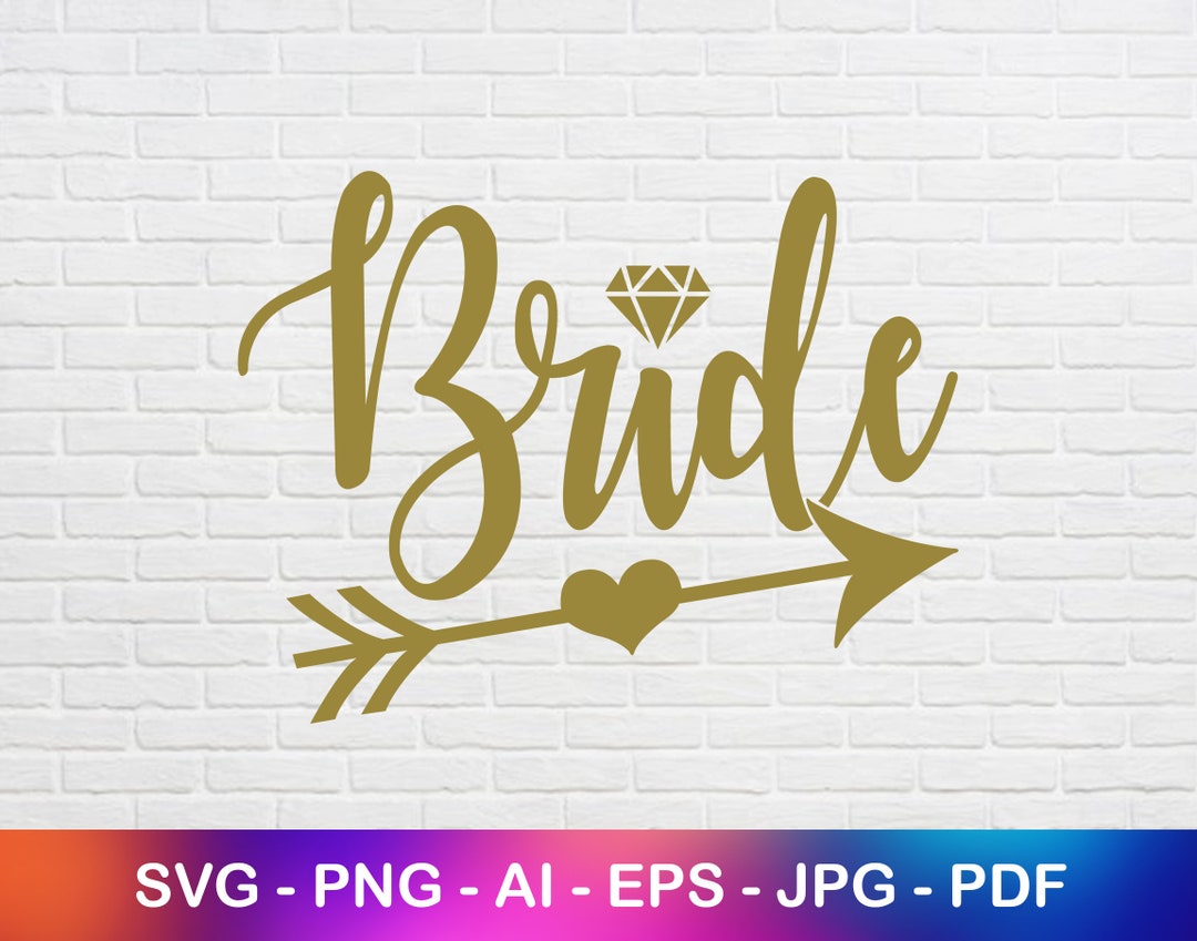 Bride in Gold Svg, Png, Bride to Be, Wedding Clipart - Etsy