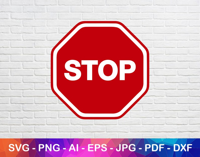 Stop Sign Svg Road Sign Svg Vector Files Door Hanger - Etsy