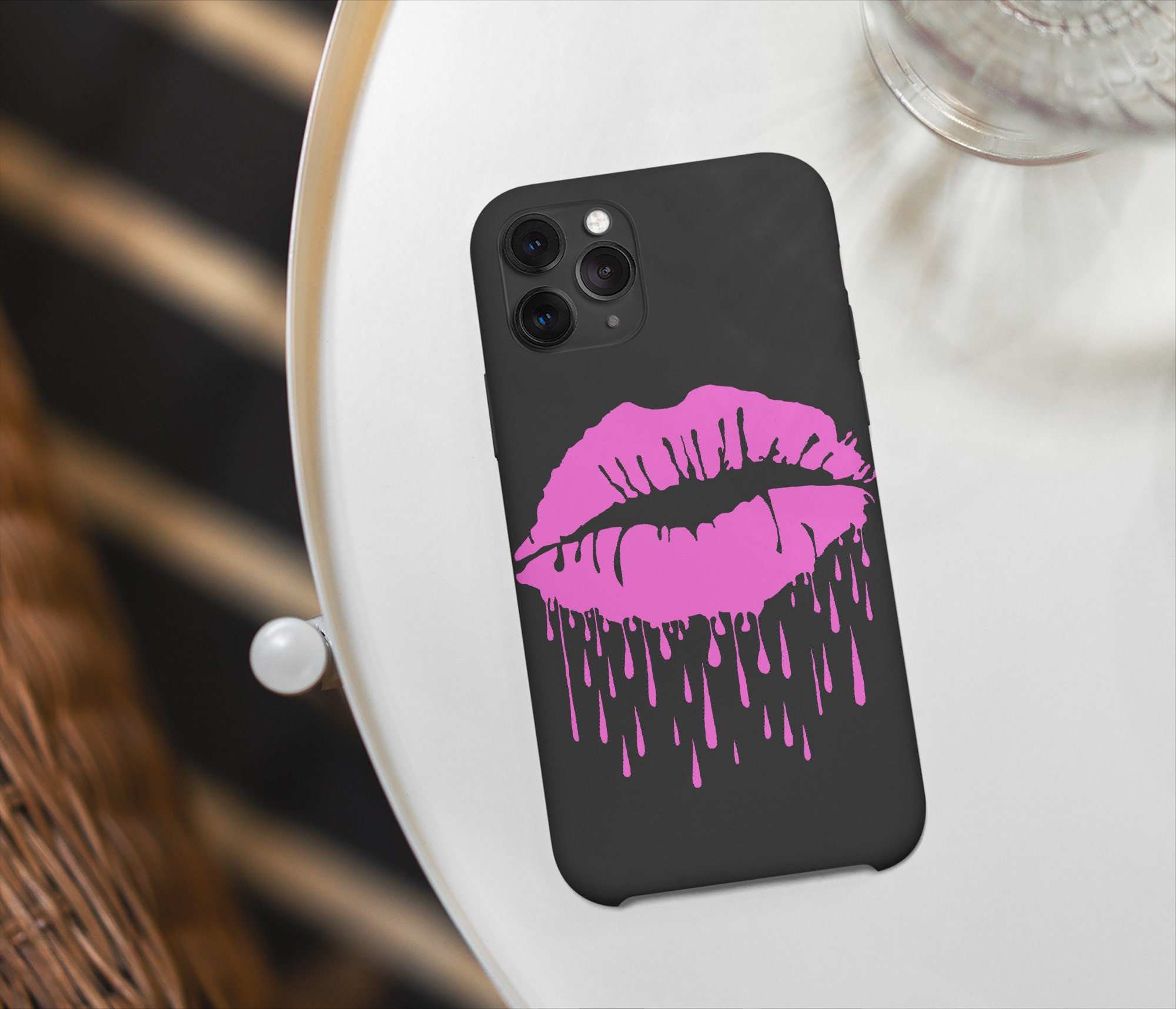 Pink Lips Svg, Valentines Day Svg Files, Lips Silhouette, Instant Svg ...