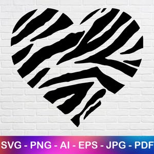 Zebra Heart Svg, Zebra Stripes Digital Download - Etsy