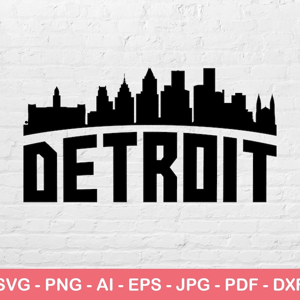 Detroit Skyline Svg - Etsy