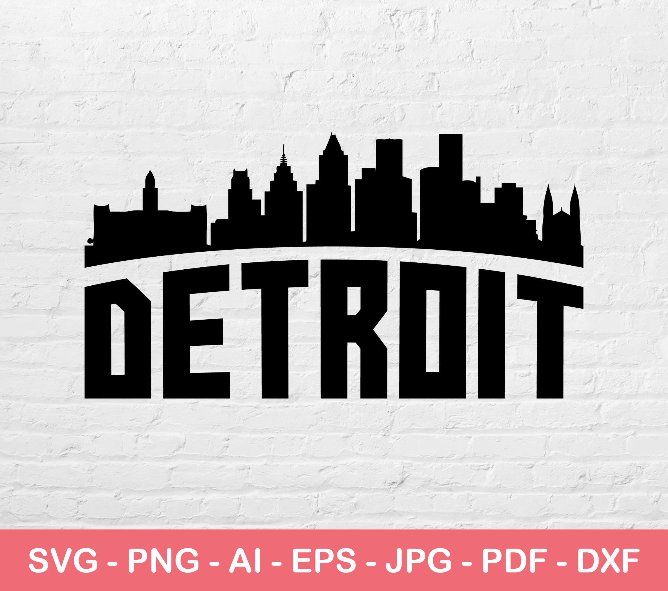 Detroit City Svg, Silhouette Svg, Detroit Skyline Svg, City Logo Svg ...