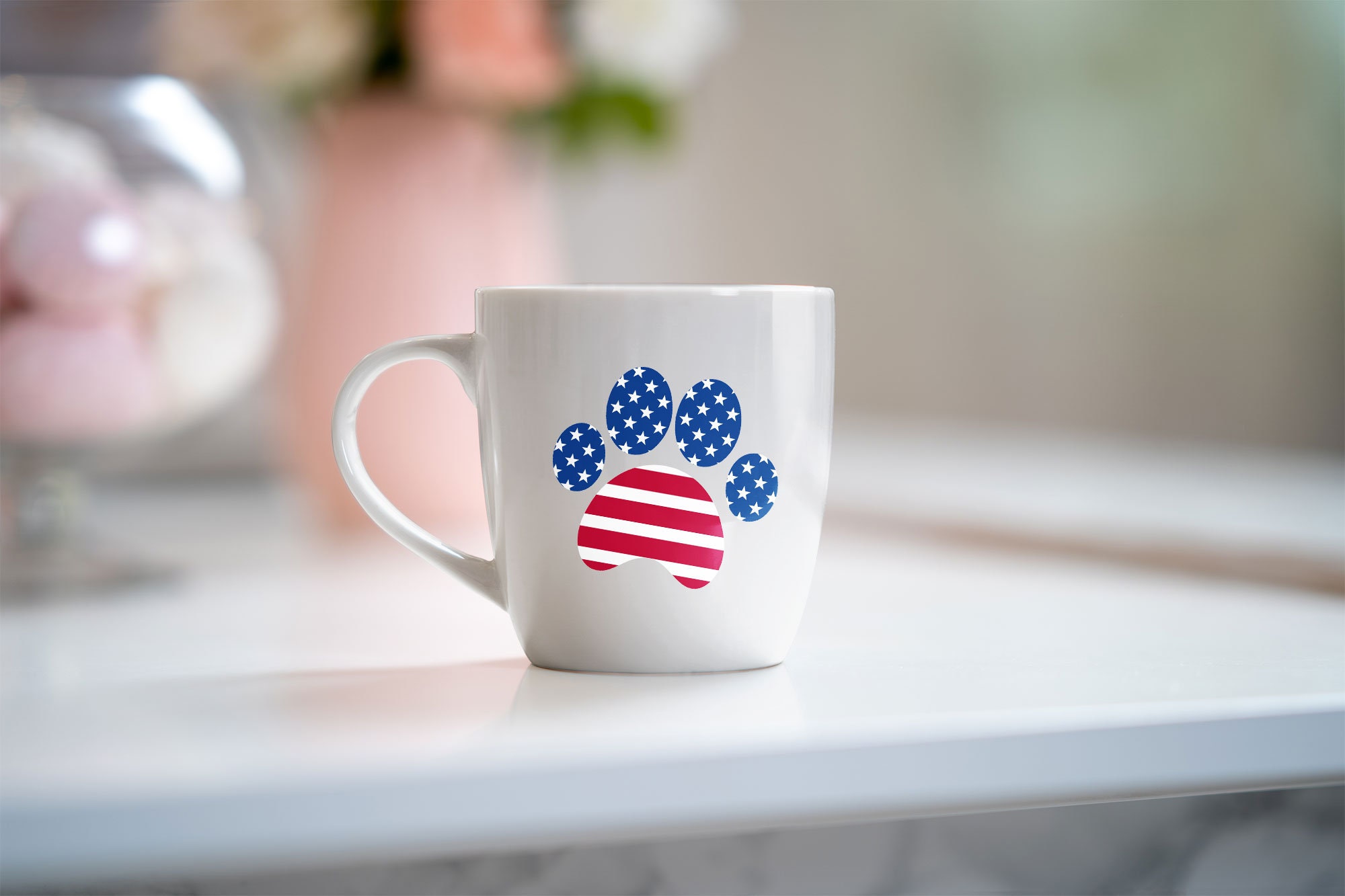 Paw Print American Flag Svg USA Paw Svg Dog Mom Svg 4th of - Etsy