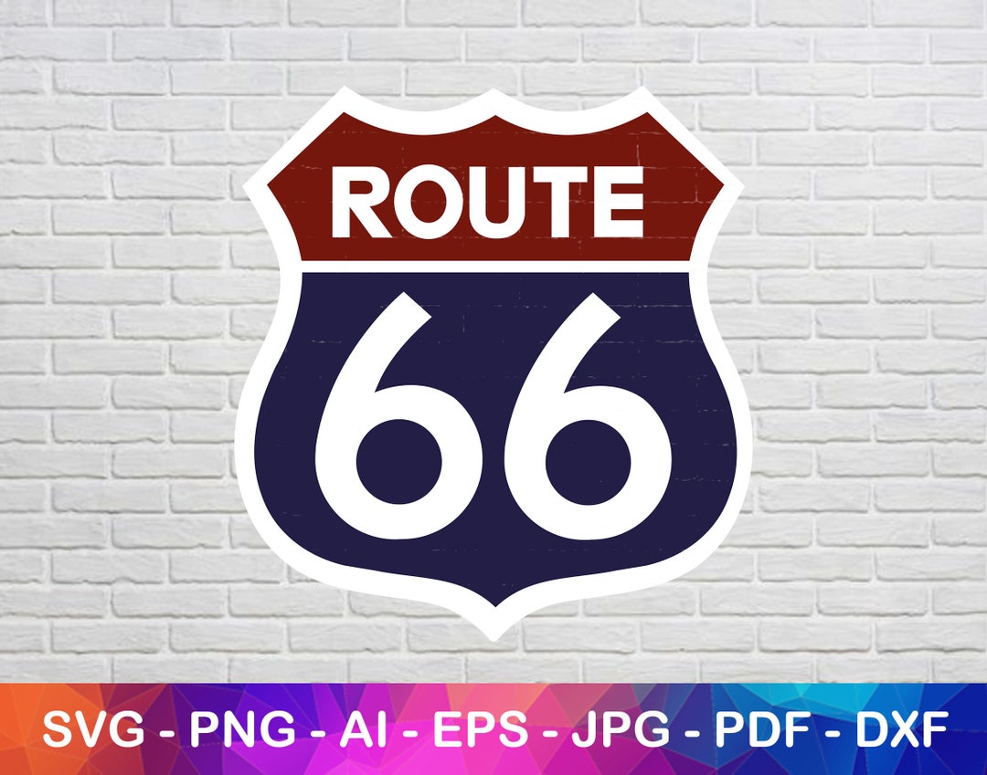 Route 66 Svg, Highway Sign Vector Clipart Illustration Dxf, Png, Pdf - Etsy