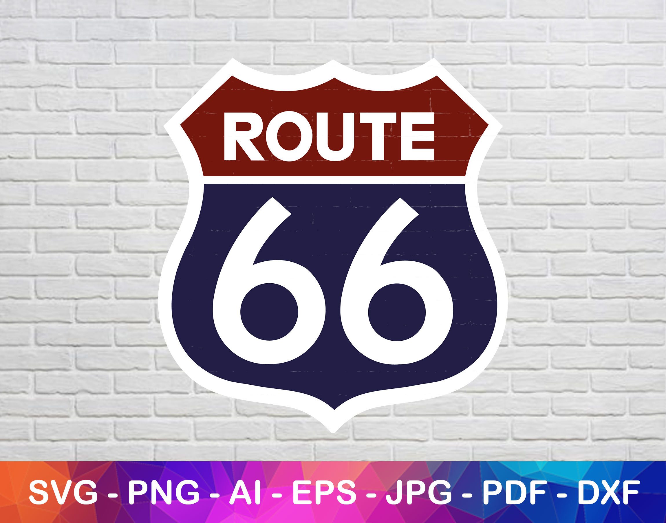 Route 66 Svg, Highway Sign Vector Clipart Illustration Dxf, Png, Pdf - Etsy