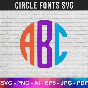 Circle Alphabet Svg, Circle Monogram Svg, Circle Letters Svg, Split ...