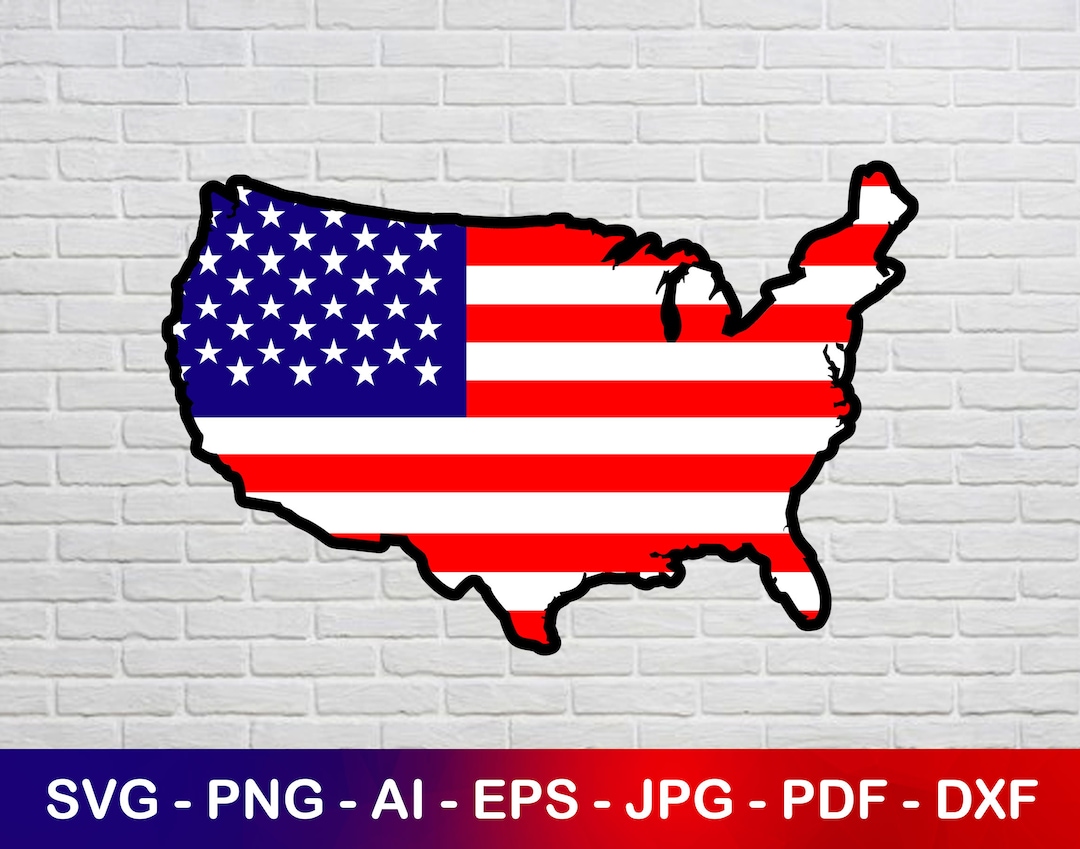 USA Map Flag Svg, USA Map Svg, Patriotic Svg, Svg Navy USA Flag, 4th of ...