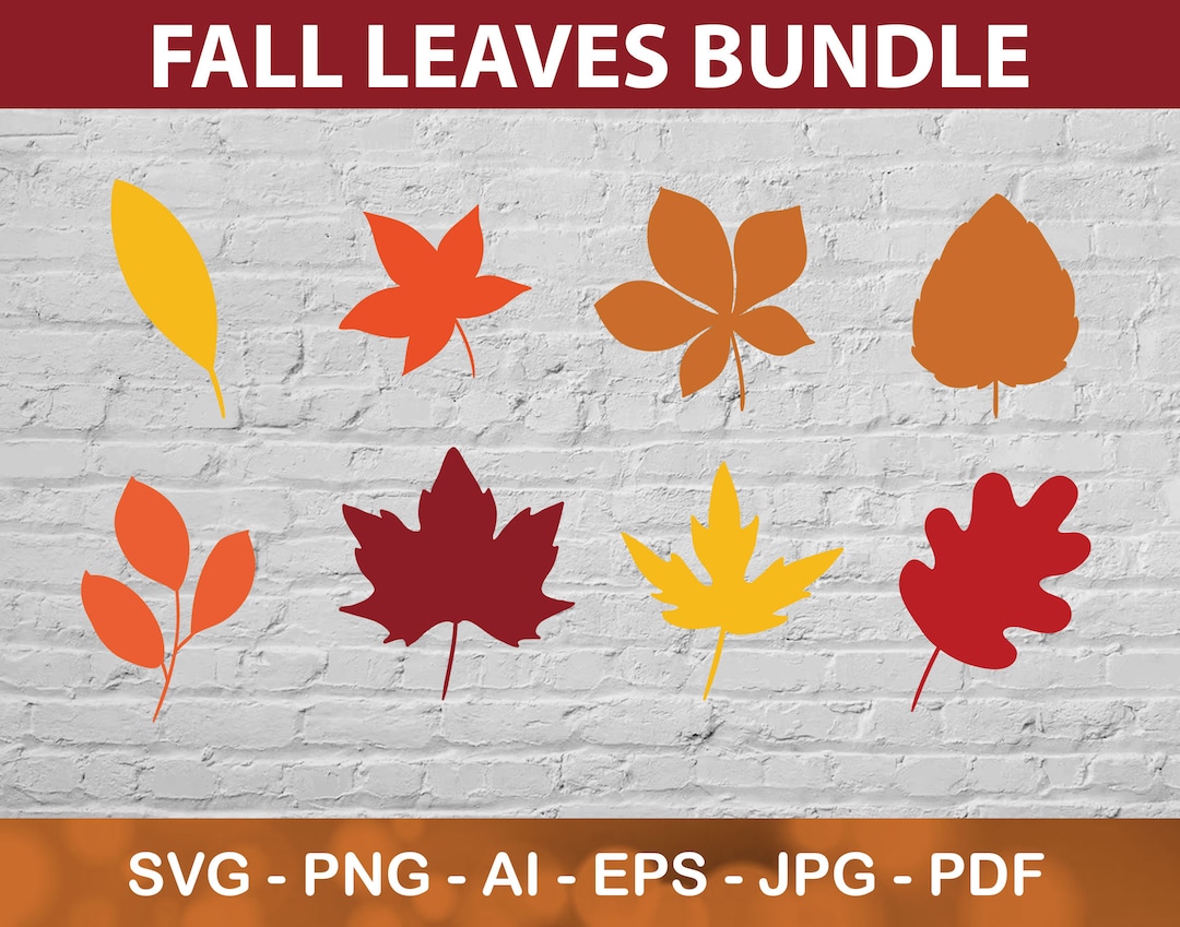 Fall Leaves Svg Bundle, Maple Leaves Png, Jpg for Cricut, Leaves ...