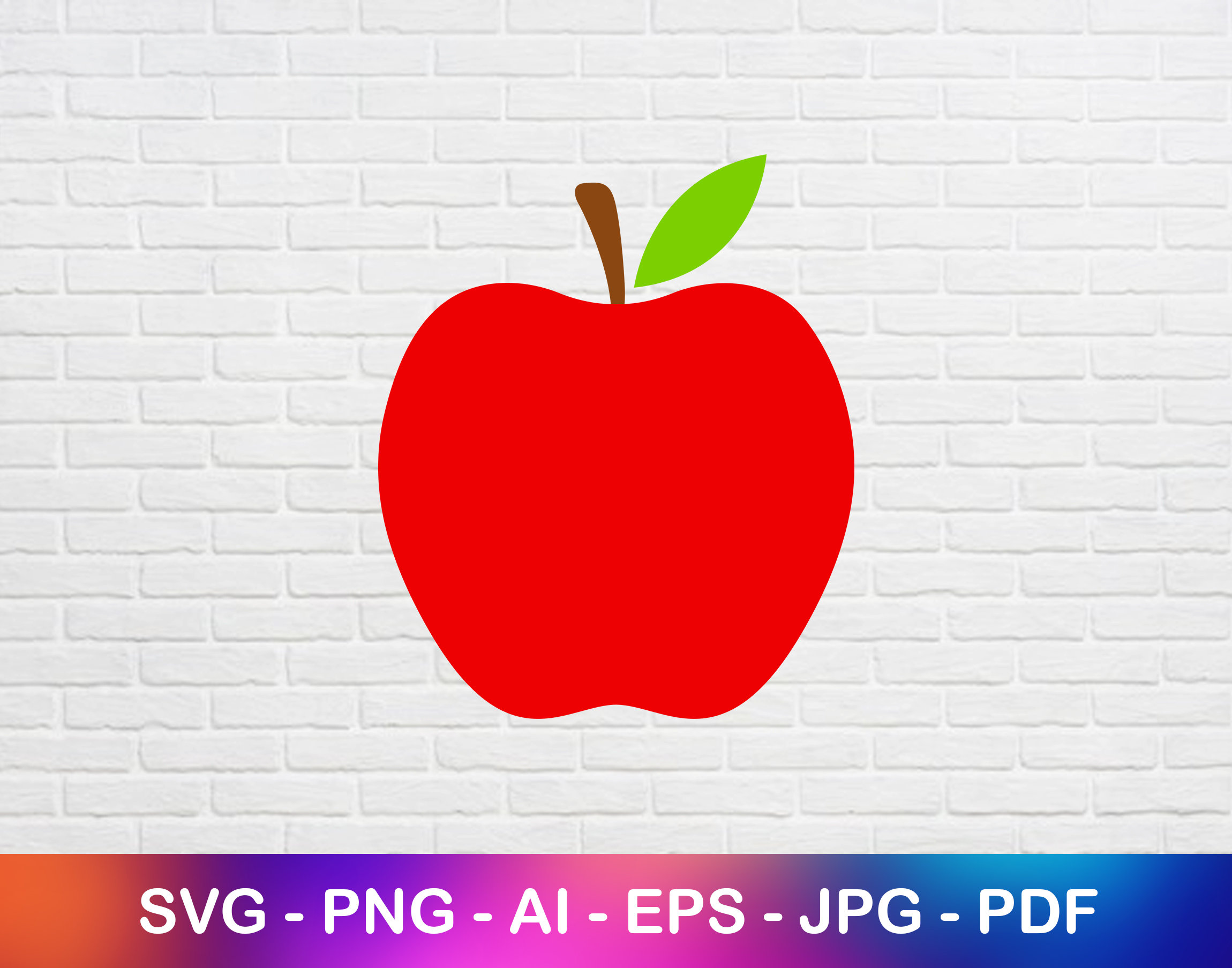 Red Apple Svg Teacher Clipart Svg School Silhouette Cut - Etsy