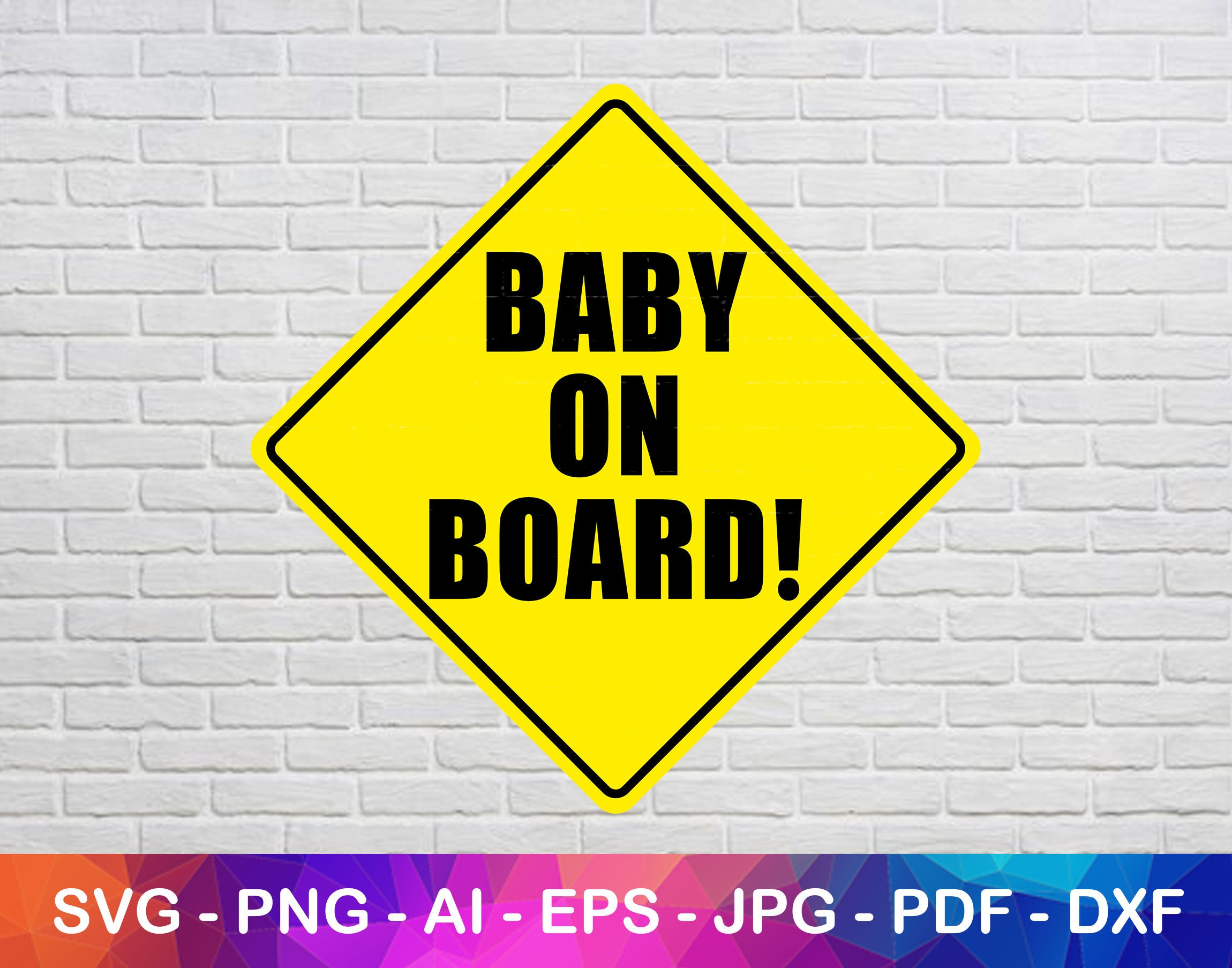 Baby on Board Svg, Warning Sign Svg, Baby Svg, Svg File for Cars ...