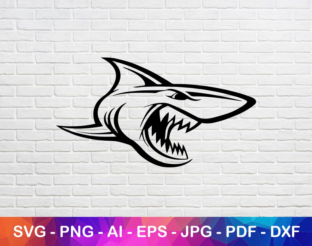 Shark Svg, Animal Svg, Shark Cartoon Svg, Silhouette Svg, Instant Svg ...